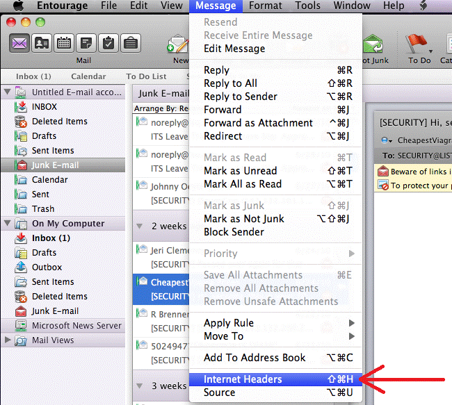 E-mail: Obtain the E-mail Header Message (By Client) - GROK Knowledge Base