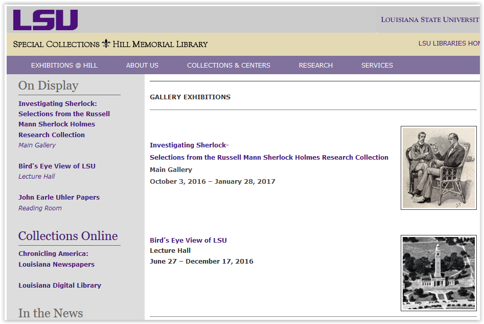 LSU Library: Special Collections: Exhibitions - GROK Knowledge Base